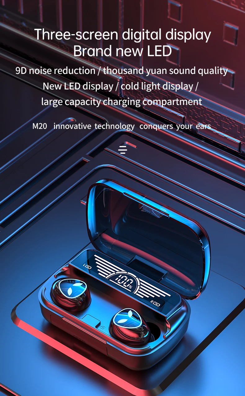 New M20 Ear Buds Tws Bt 5.1 In Ear Earphones Headphones 9d Stereo Sound Sports Wireless Headset ...