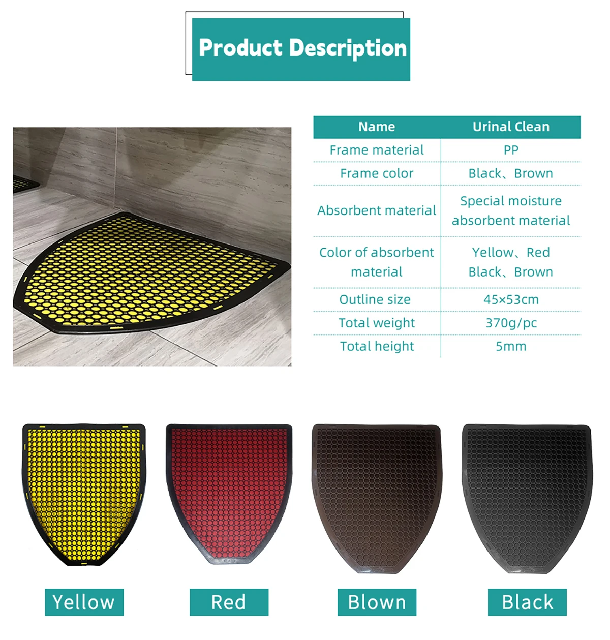 Disposable Men's Bathrooms Urinal Mats Accessory PP Material 43x51cm ...