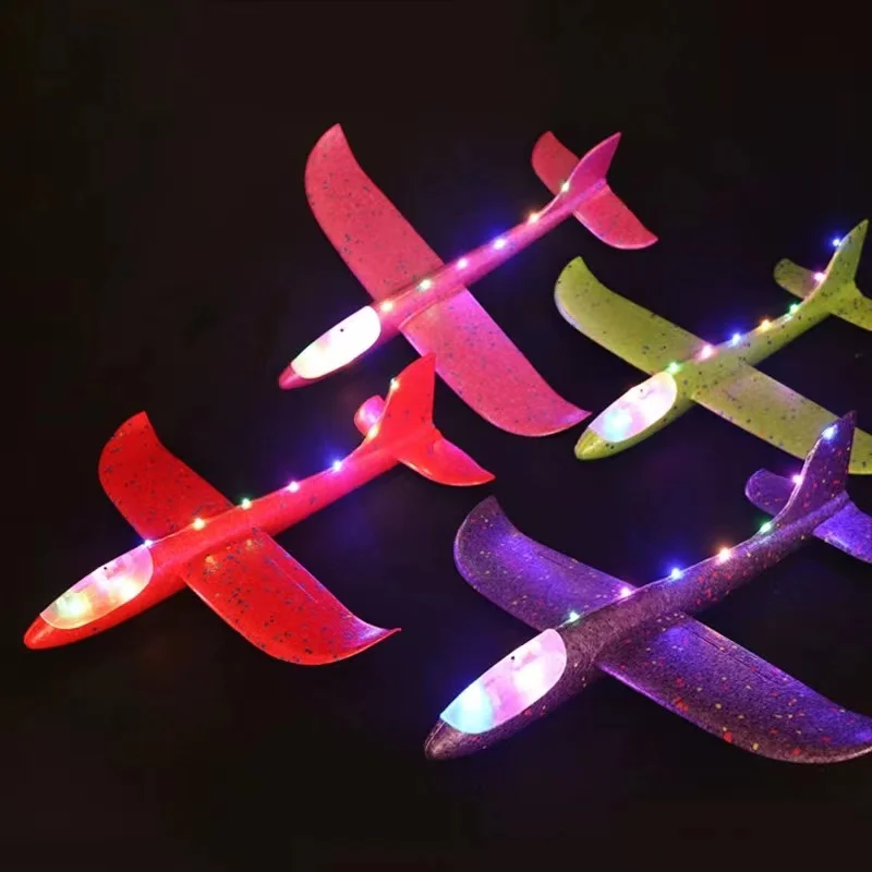 Hand Throwing Airplane 48cm LED Light Airplane Toy EPP Foam Children ...