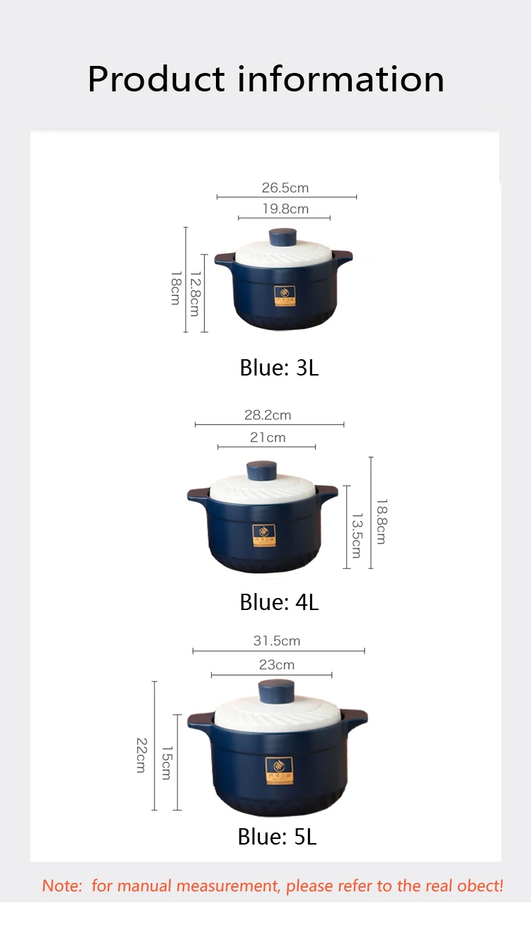 Nordic Non Stick Ceramic Cooking Pot Ceramic Casserole With Lid Ceramic ...
