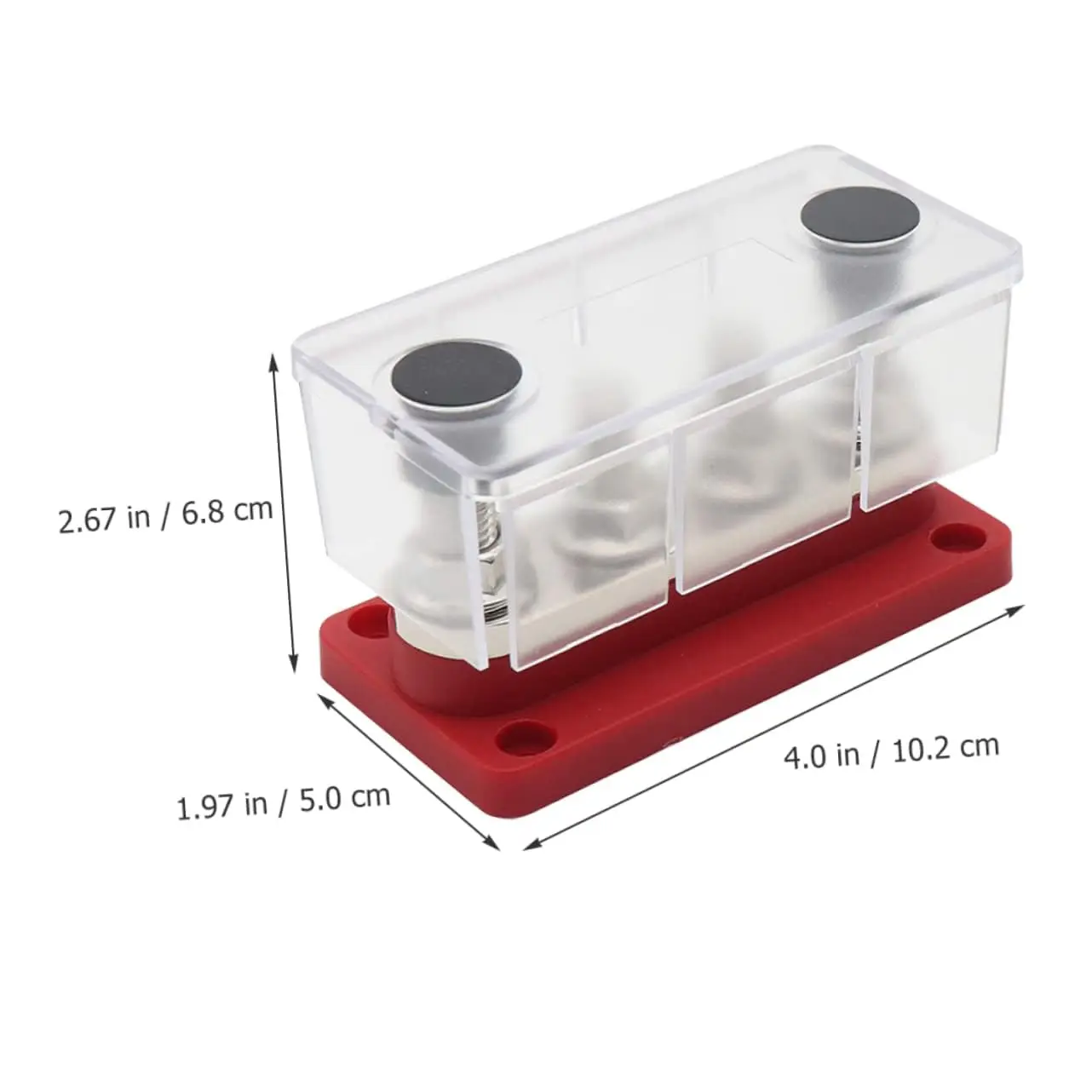 300A High-Current Bus Bar with Cover 4-Way M8 M10 Studs Power Distribution Block Max 48v Busbar ...