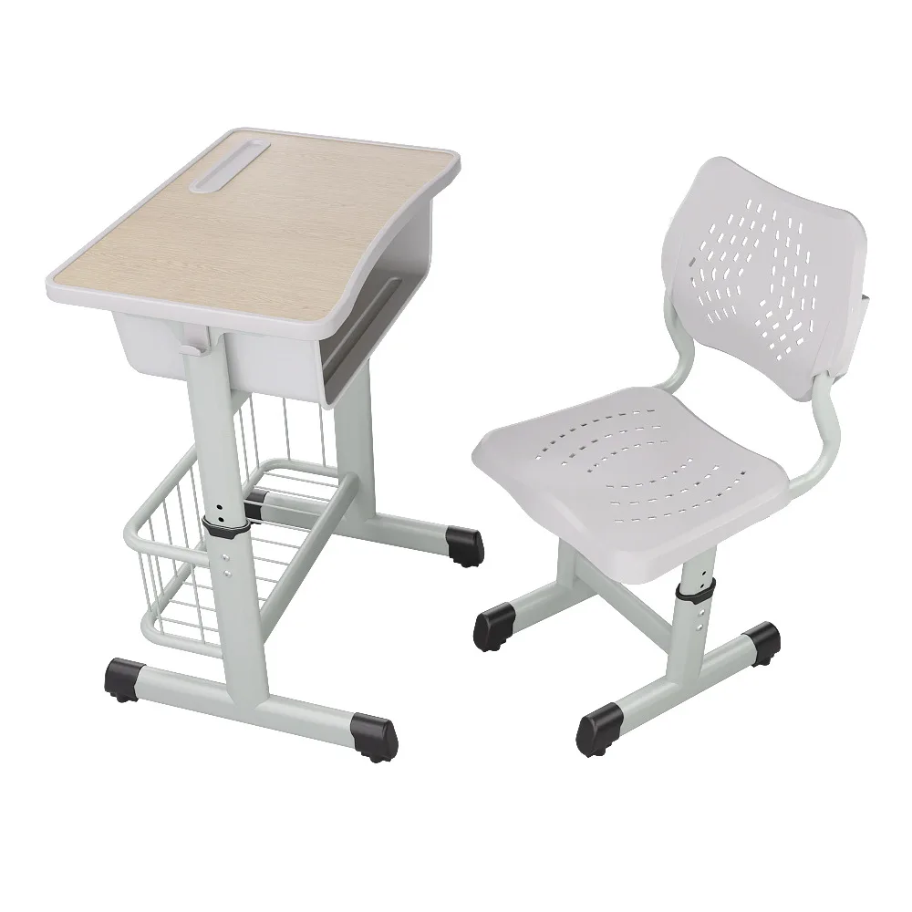 School Wooden Desk And Chair Modern Classroom Student Reading Single ...