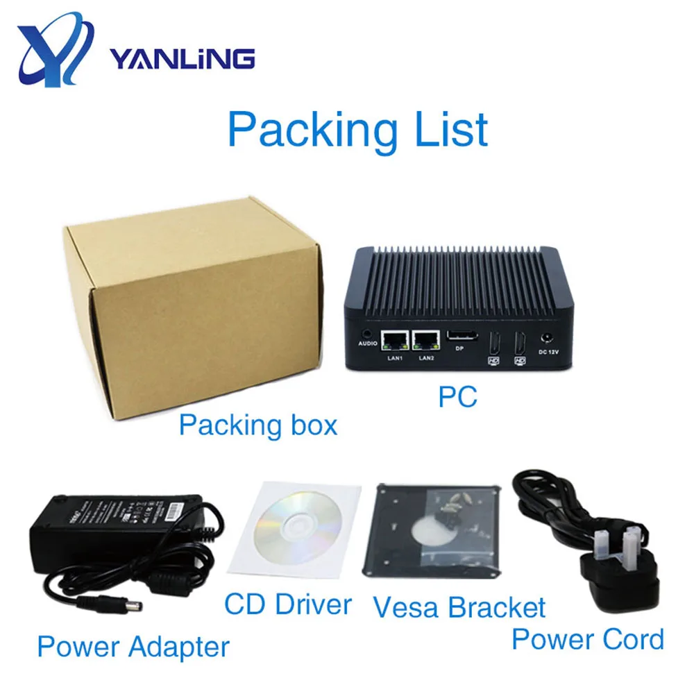 X86 Nano Itx Motherboard Fanless Computer Intel N3160 Ubuntu Mini Pc ...