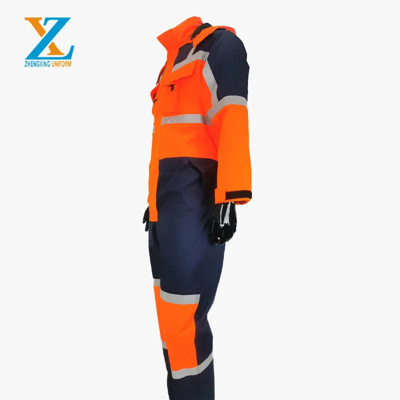 2023 Reflective Safety Coverall Hi Vis Jumpsuit Workwear Multi Pocket ...