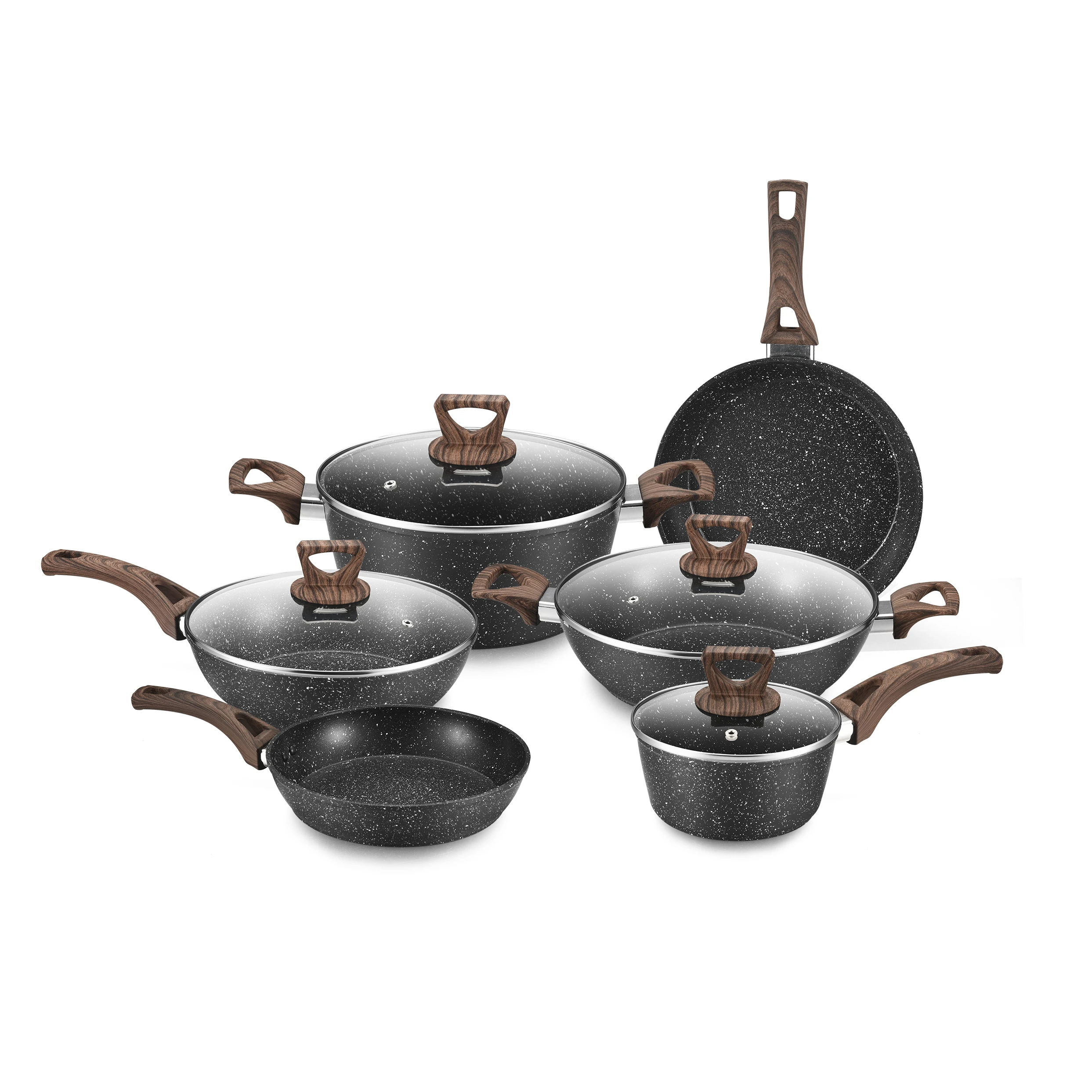 16pcsforged Aluminum Cookware Set Induction Bottom Nonstick Marble ...