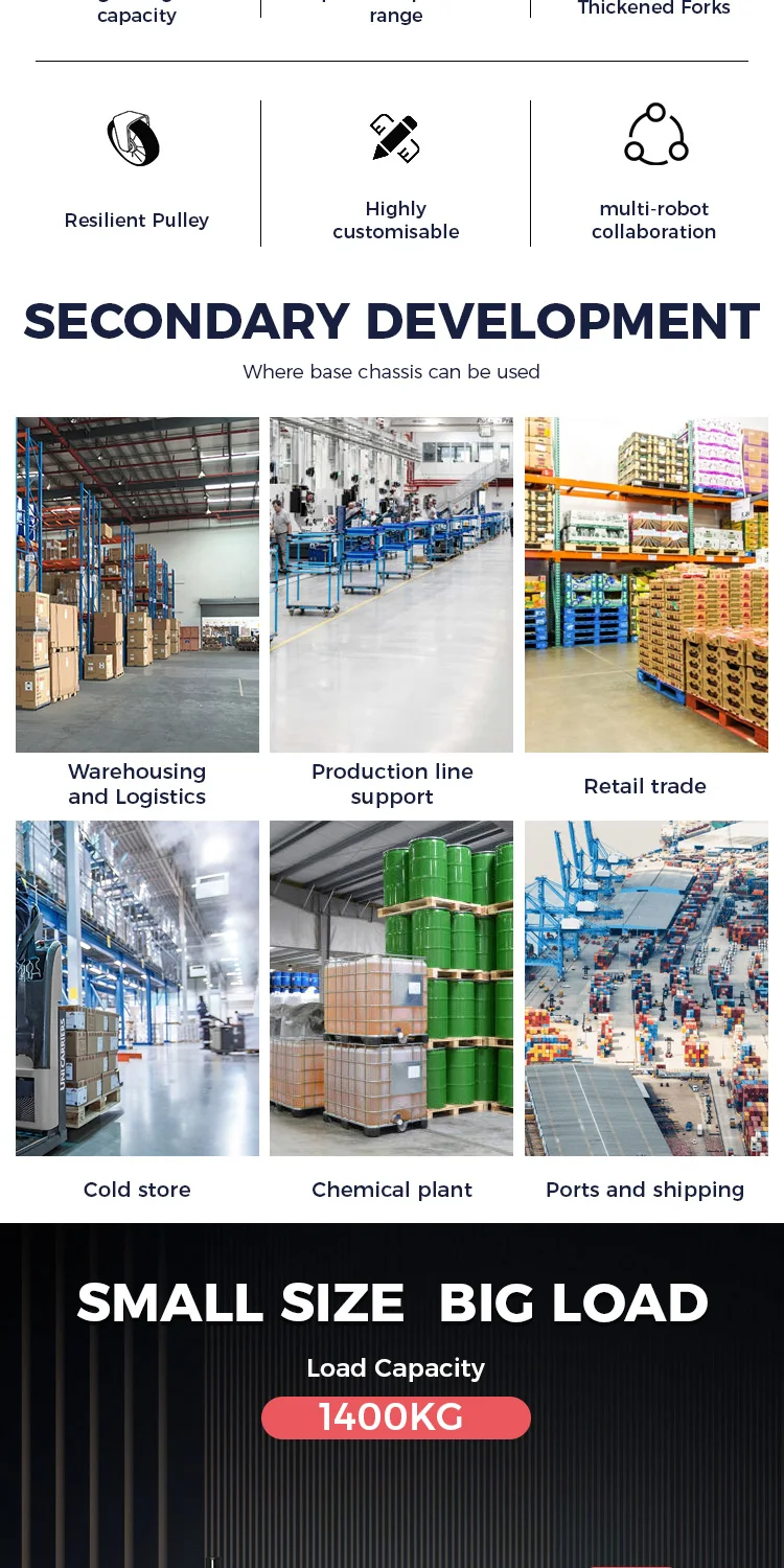 1.5 Ton AGV Robot Pallet for Warehouse Battery Mobile Pallet Jack ...