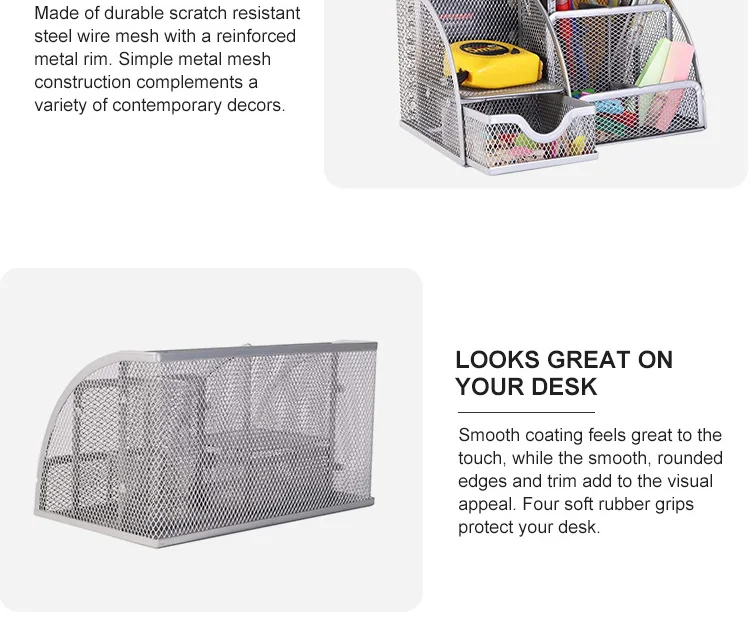 Modern Style Metal Desk Organizer Office Desktop Storage Kit Customized ...