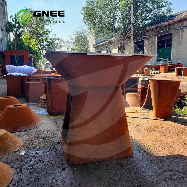 Wood Fired Barbecue Corten Steel Charcoal Bbq Square Corten Steel Bbq ...