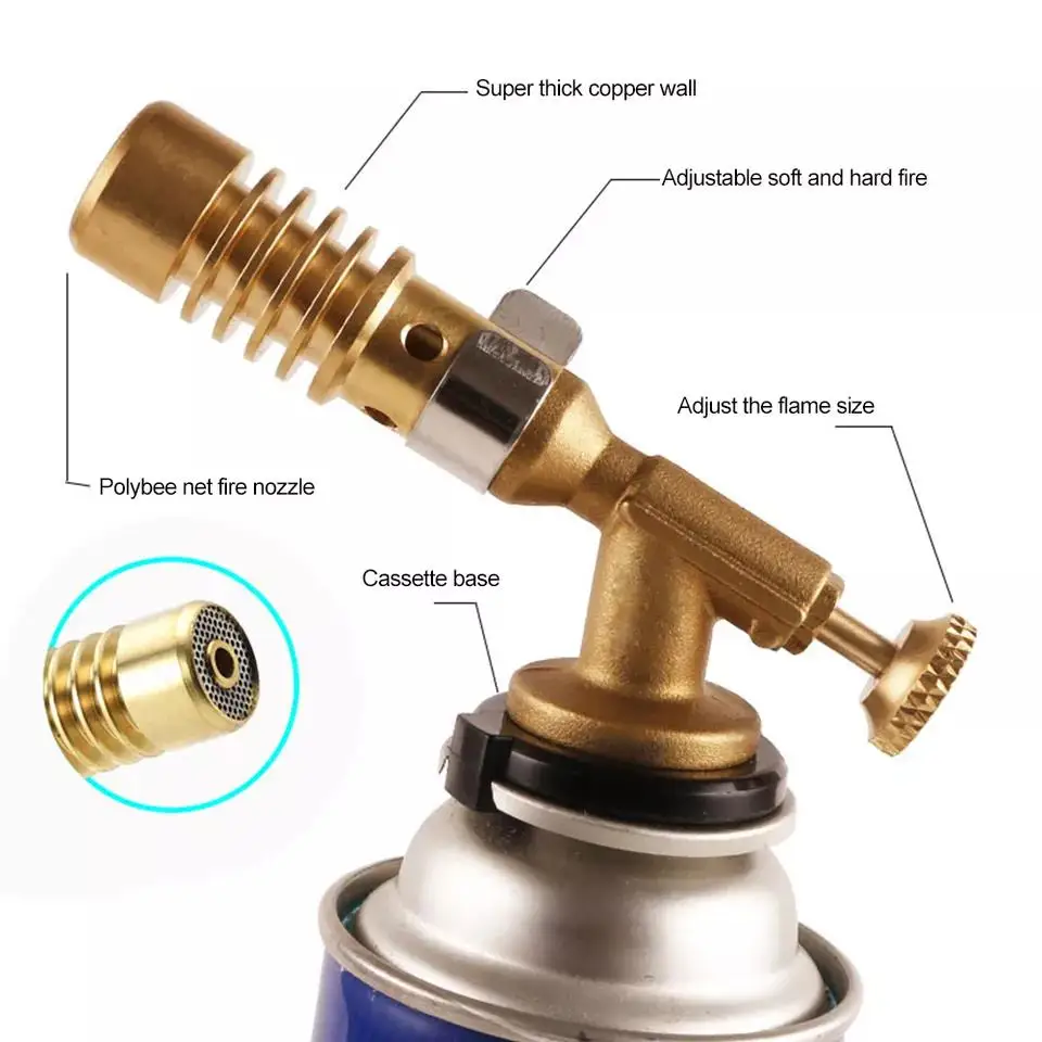 Portable Gas Torch Flame Gun Blowtorch Copper Flame Butane Gas-Burner ...