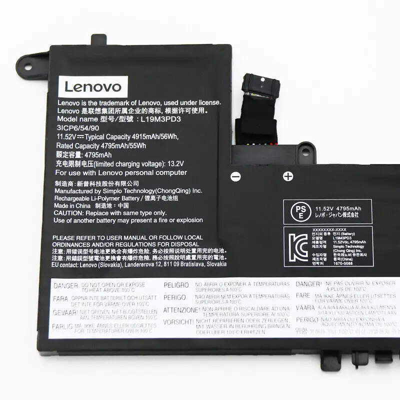 Genuine L19m3pd3 Laptop Battery 5b10w67393 For Lenovo Ideapad S540 ...