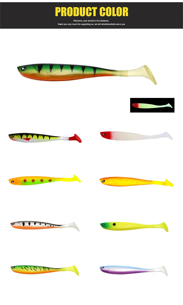 Factory Rainbow Fish Lua Bait Pvc T-tail Soft Fish 13cm / 10g Soft ...