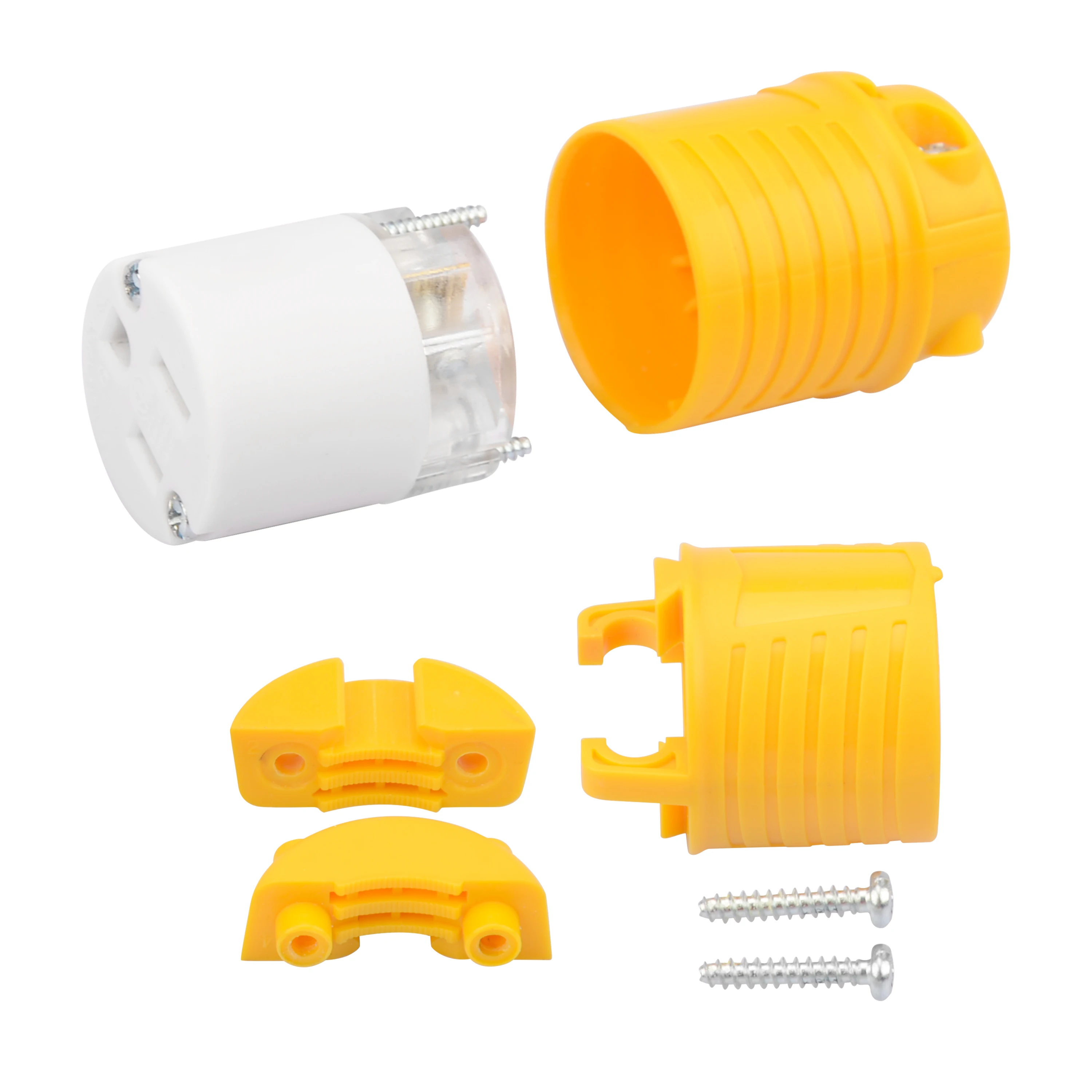 3 Prong Female Connector Electrical Replacement Straight Blade Plug 15a ...