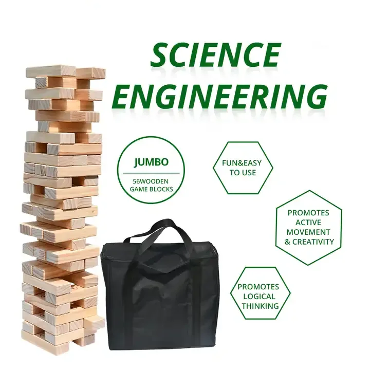 Custom Wooden Giant Janga Blocks Tower Janga Grande Rainbow Pink Etc ...