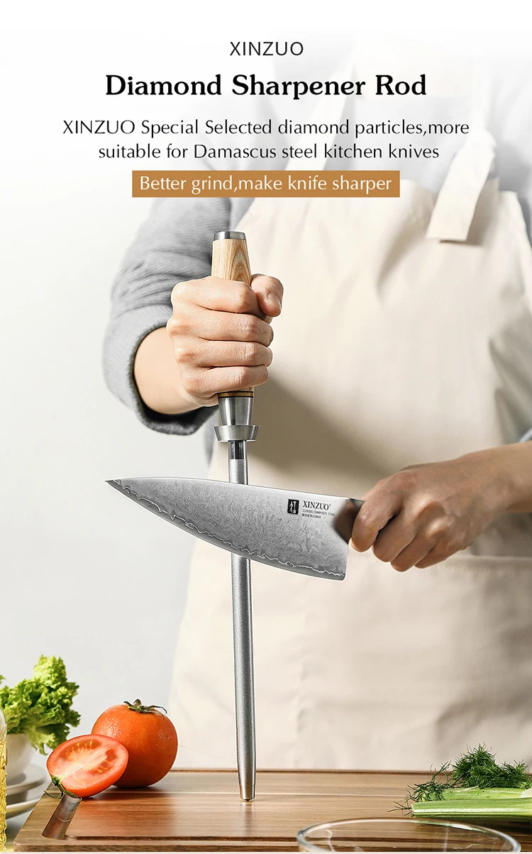 Restaurants Knife Sharpening Diamond Sharpener Rod Honing Steel with ...