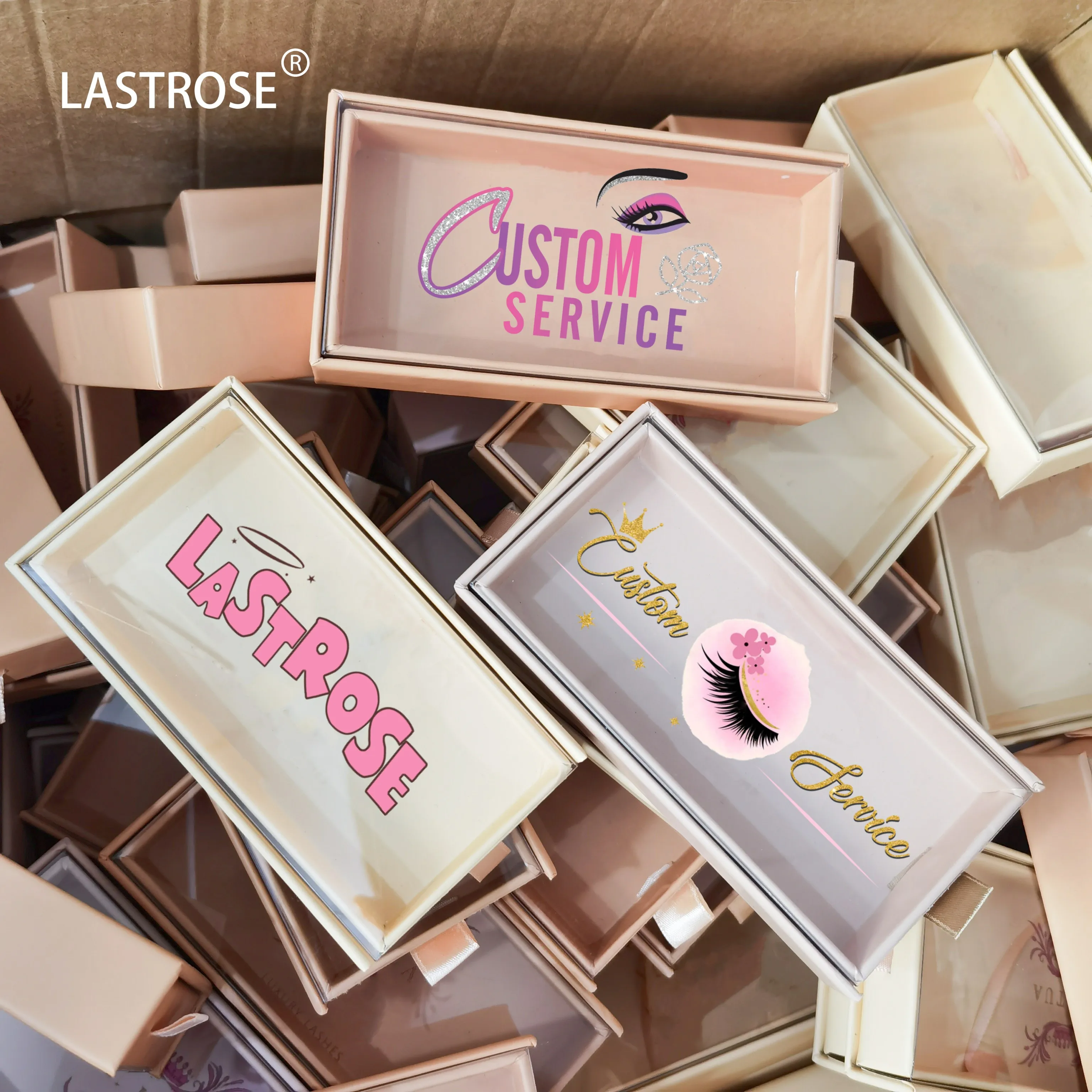 Custom Eyelashes Packaging Square Marble Gift Lash Boxes For Mink ...