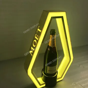 Gemei Rechargeable Gold Led Lighted Crown Champagne King Chandon Bottle ...