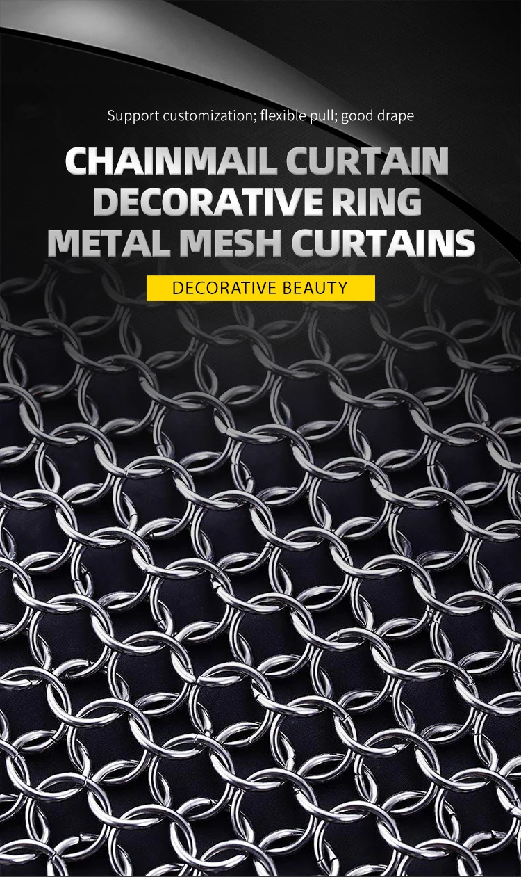Interior Partition 304 316 Stainless Steel Chainmail Ring Mesh 2m*3m ...