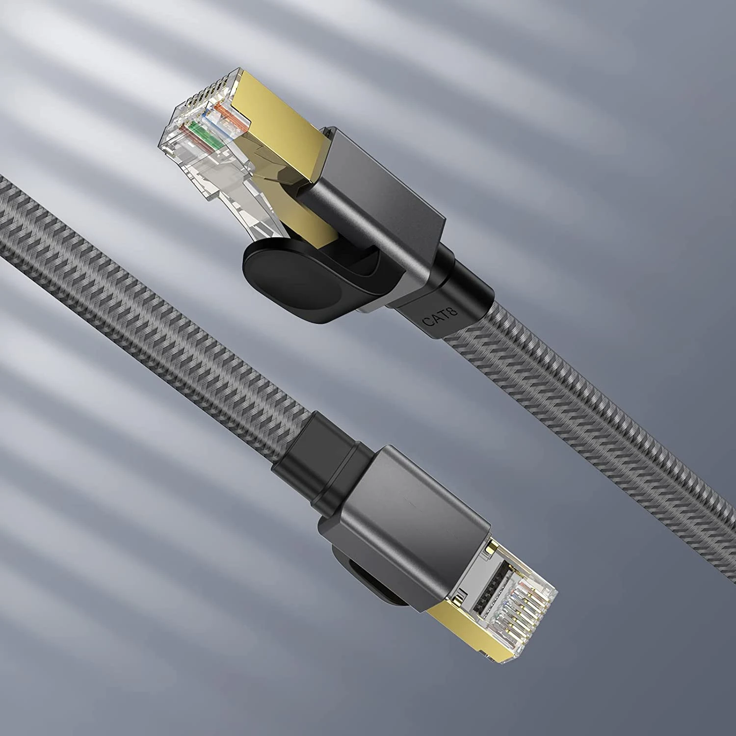 Cat 8 Ethernet Cable 40gbps 2000mhz Faster Than Cat7/cat6/cat5e Flat ...