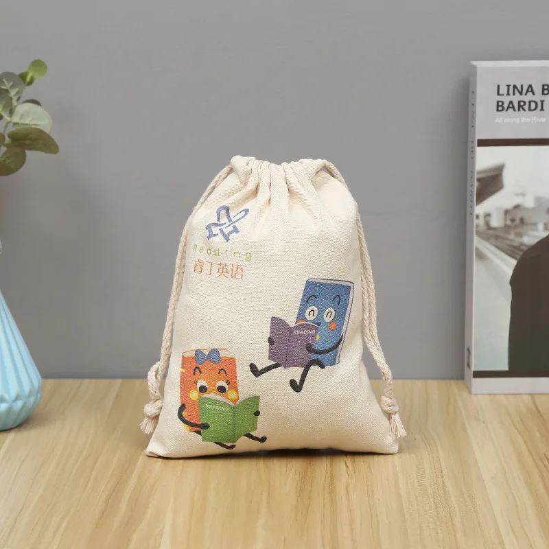 Personalized Colorful Canvas Drawstring Bags - Eco-friendly