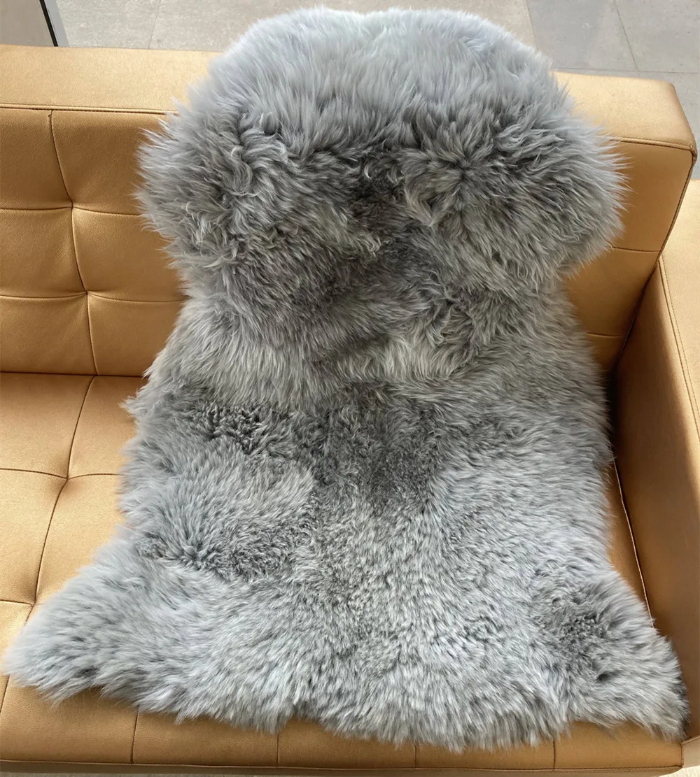 White Eco-tanning Grey Animal Fur Fluffy Area Rug Custom Rug Carpet ...