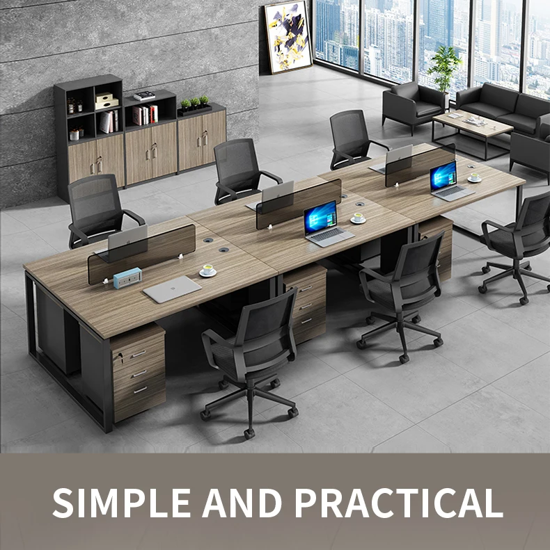 Zitai Modern Office Furniture Desk Executive Table Cubicle 4 Staff ...