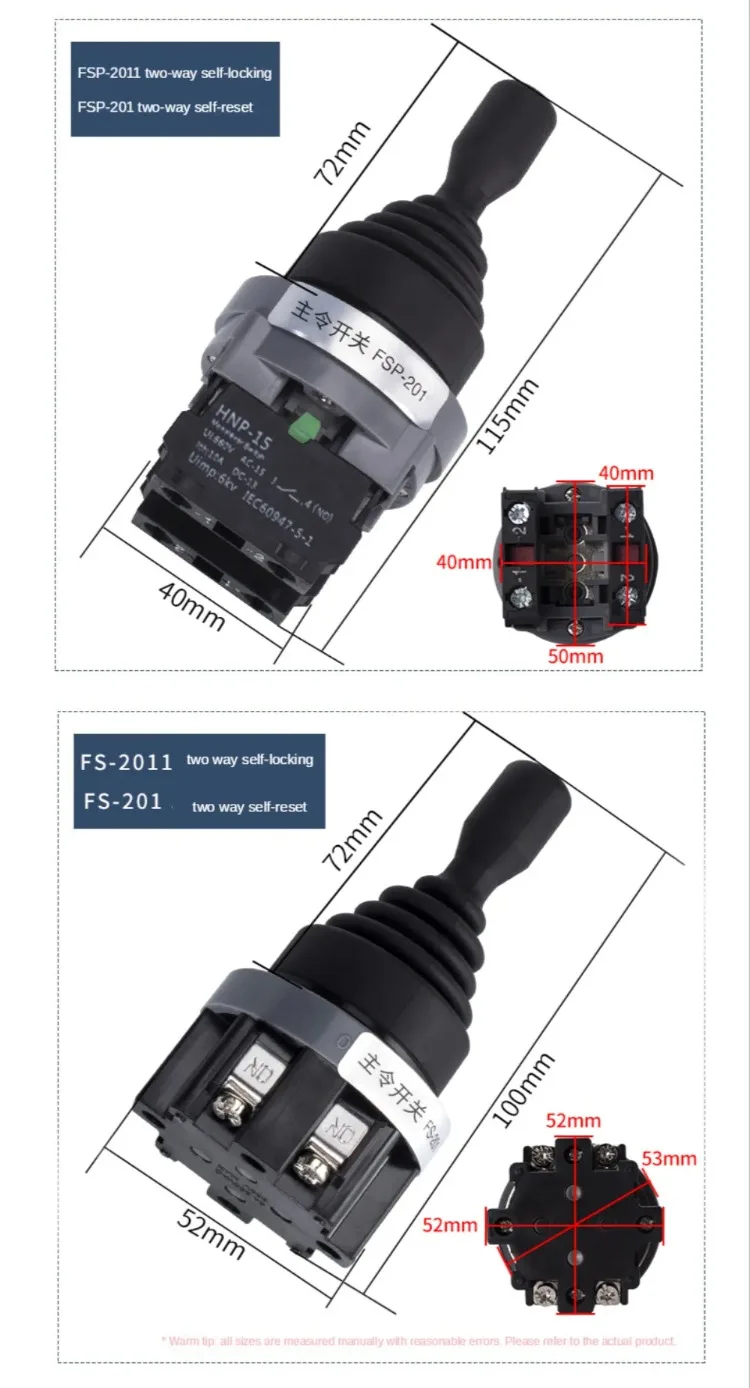 22/30mm 4direction Spring Return Toggle Switch Master Joystick Rocker ...