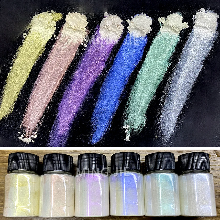 Rainbow Color Natural Pearl Pigment Set Interference Mica Powder ...