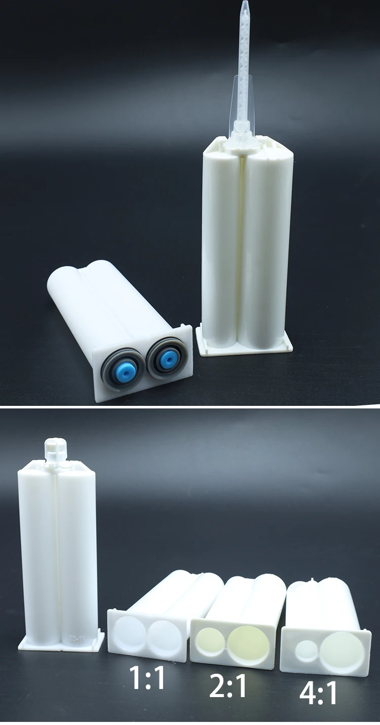 Plastic Dual Cartridges 50ml 2:1 Glue Dispensing Mixing Tip AB Glue Cartridge for Glue Sealent ...