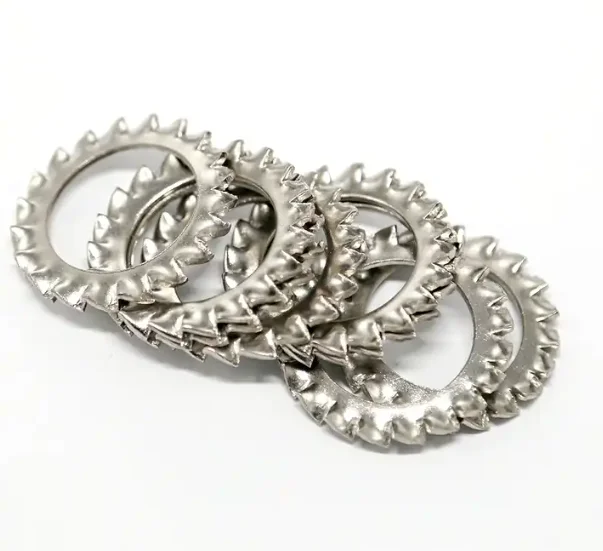 Din 6797 Stainless Steel Star External Toothed Lock Washer Zinc Finish Wedge Style For Industry ...