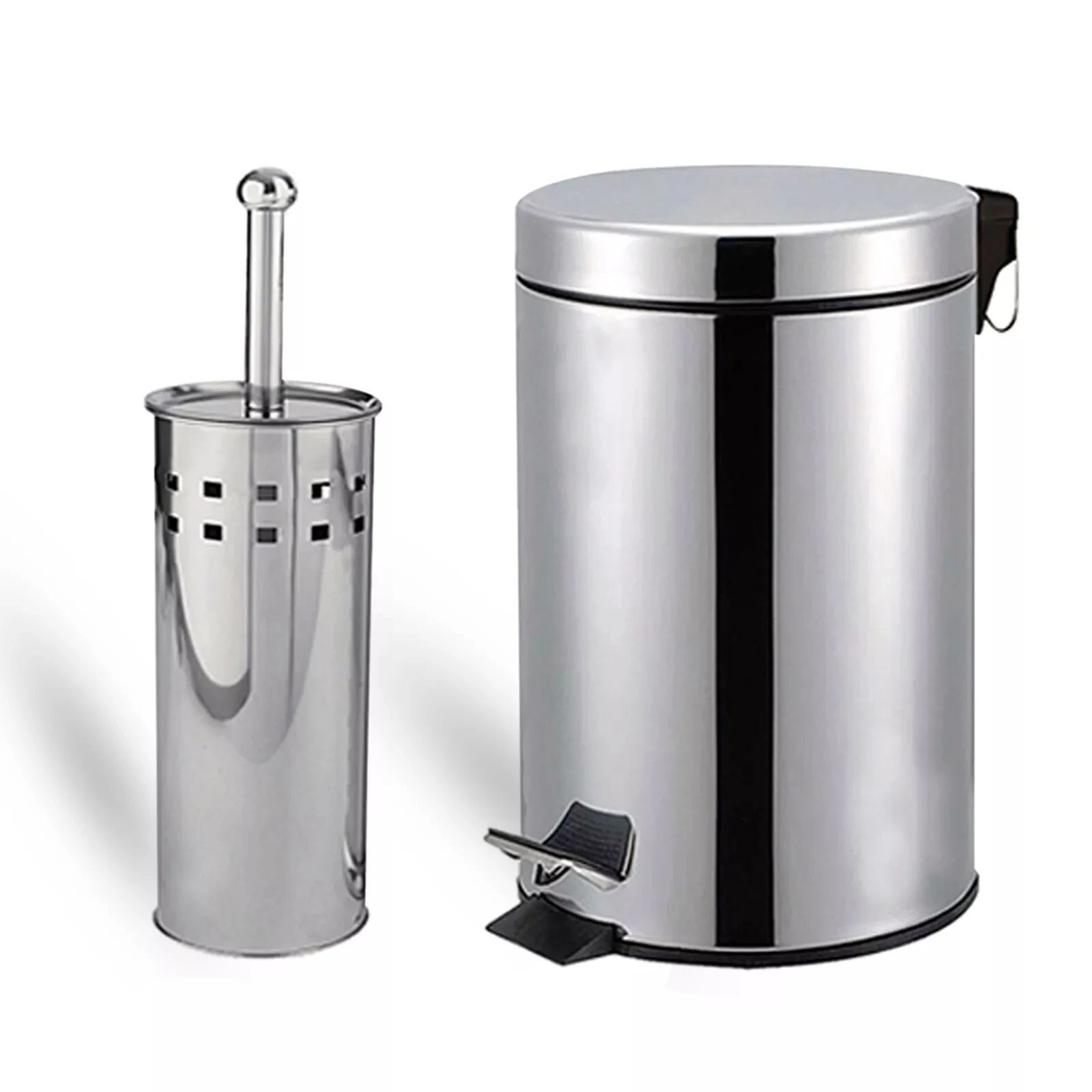 Bathroom Pedal Rubbish Waste Bin And Toilet Brush Holder Set - Buy ...