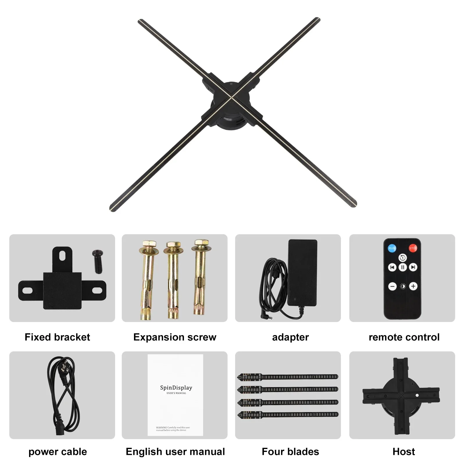 100cm Naked Eye 3D Hologram Fan Advertising Projector LED