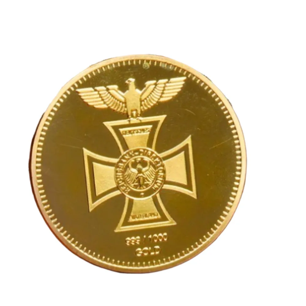 1871 Reich Rechsbank German Deutsches 40mm Gold Plated Silver Souvenir ...