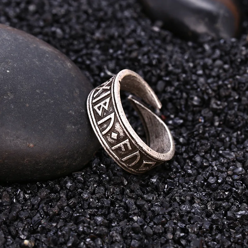 Ancient Silver Viking Ring Adjustable Artisanal Rings For Men Viking ...