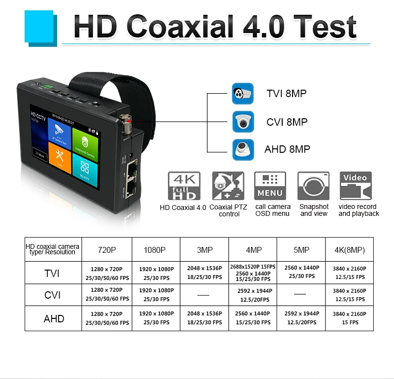 Ipc1800 Adh Plus 4 Inch Wrist 4k H.265 Ip Cvbs Cvi Tvi Ahd 5-in-1 Cctv ...