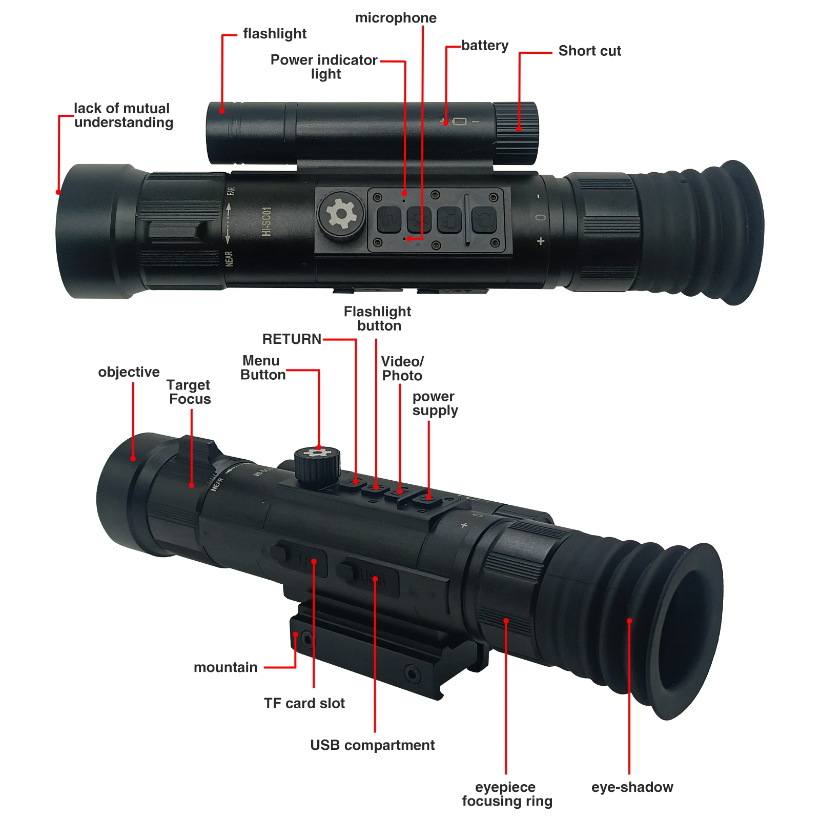 6x~48x Abc Scope Digital Night Vision Scope Camera With Oled Display ...