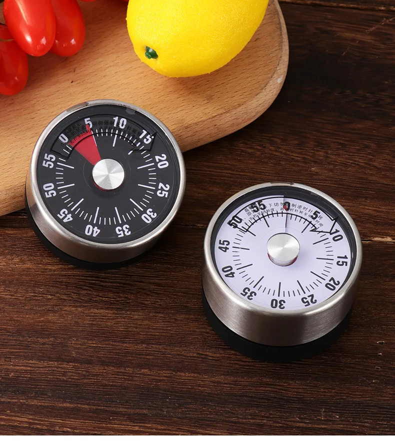 Stainless Steel Mechanical Countdown Timer Kitchen Tool Round Shape ...