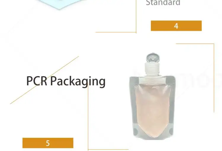 Custom PCR Cosmetic Spout Pouch Shampoo Bag Shower Gel Stand up Pouch ...