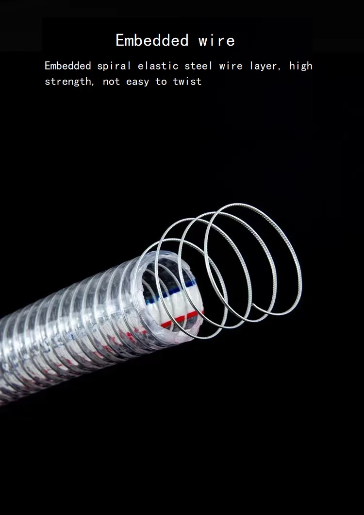 Spiral Transparent Steel Wire Hose Pvc Suction Hose With Wire Helix ...