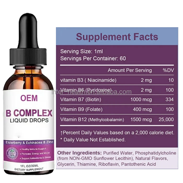 Ausreson Vitamins B Complex Liquid Drops Supplement Support Metabolism ...