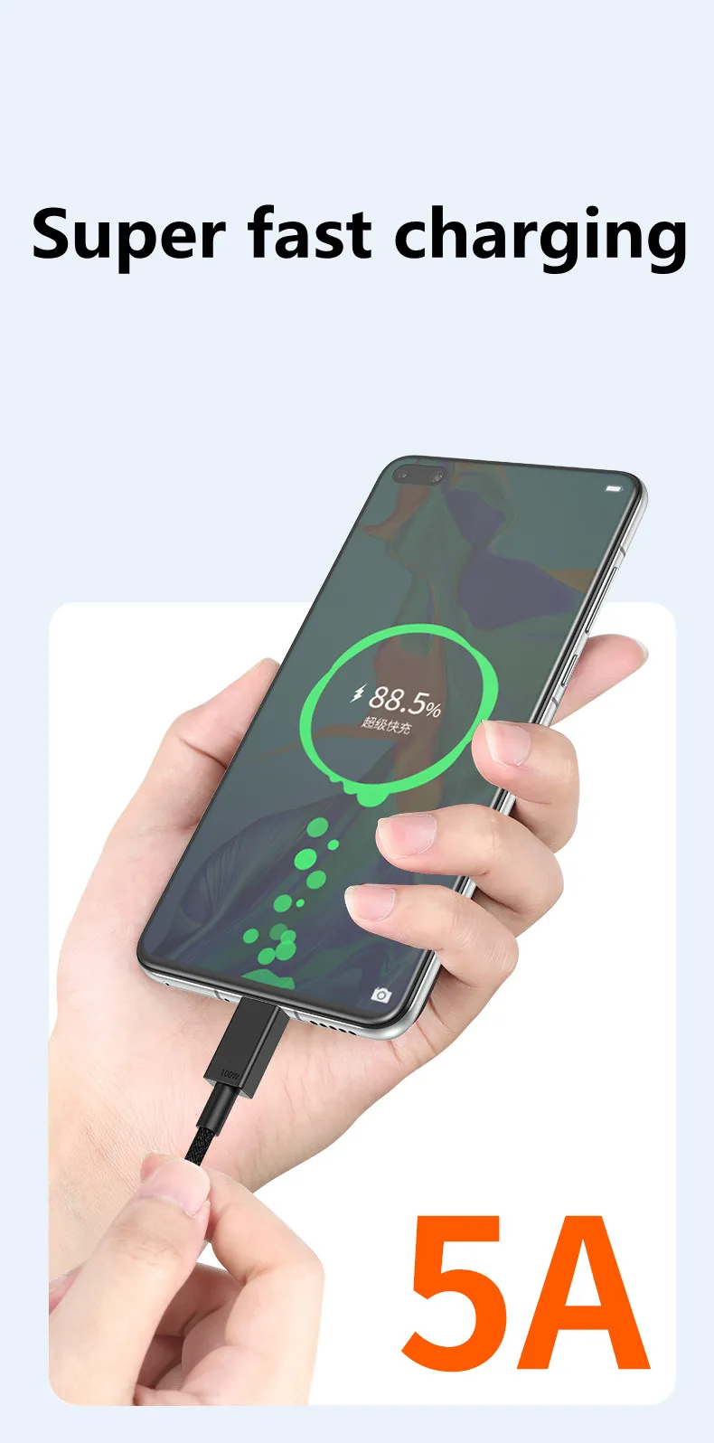 Braided Tpe 100w Pd Type-c To Type-c Quick Charge Type-c Usb Mobile ...