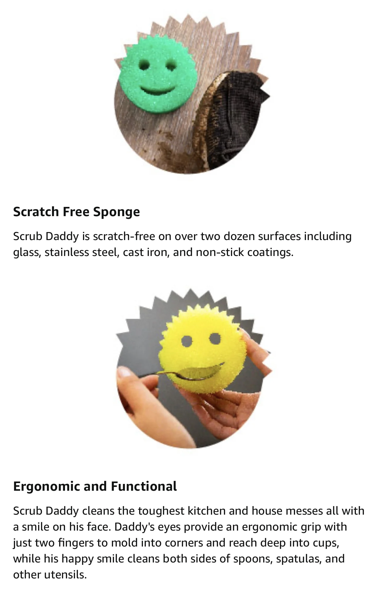 Kitchen Scrub Happy Face Sponge Smile Daddy Mommy Scrubbing Washing ...