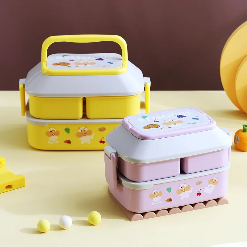 Cute Kawaii Lunch Box Microwavable Food Storage Container 2 Layer ...
