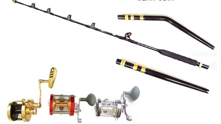 Trolling Rod Big Game Fishing 130lb 5ft 6ft Guide 5+1 Saltwater ...