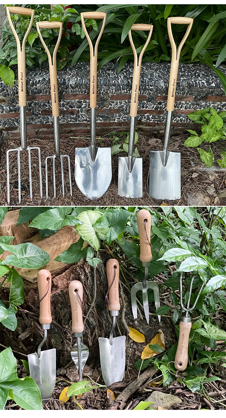 Outdoor Flower Potted Plants Maintenance Wooden Handle Fork Shovel Mini ...