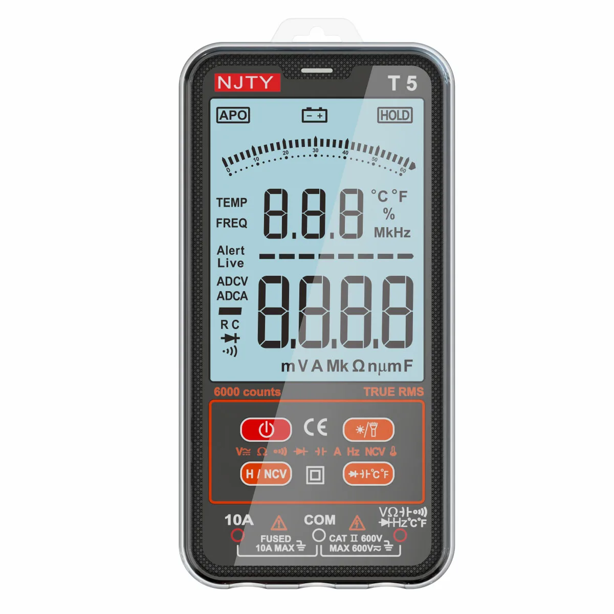 Njty T5 Ac/dc 6000 Count Intelligent Multimeter Ncv True Rms Multimeter ...