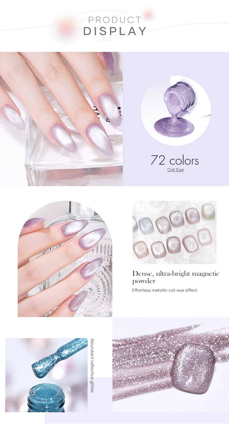 MissGel High Quality Bubble Crystal Shimmer Cat Eye Gel Nail Color ...