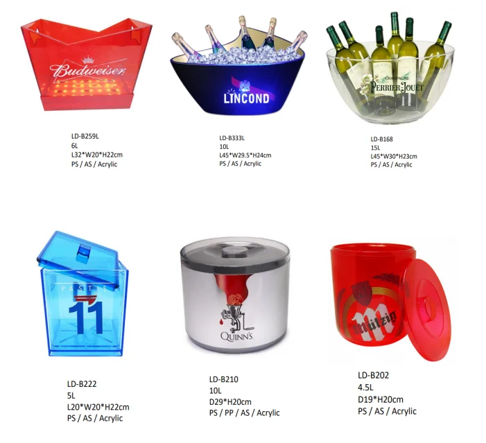 Stylish Transparent Silk-screen Plastic Bucket Led Lighting Rgb ...
