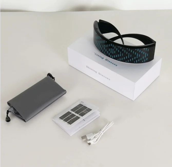 Programmable Blue Tooth Rgb Fullcolor Glowing Led Glasses,Luminous Led ...