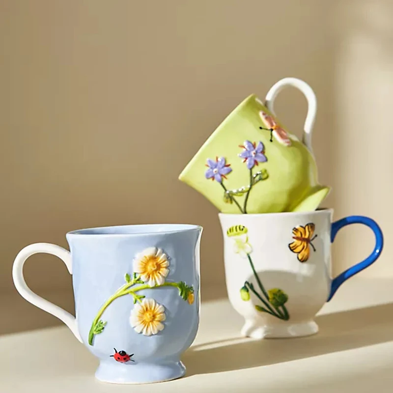 Ins High Appearance Tulip Mug Niche Design Ceramic Cup Female Household ...
