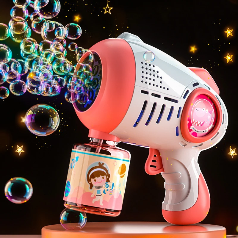 Hot Sale Bubble Gun Electric 10 Holes Gatling Cartoon Bubble Gun ...